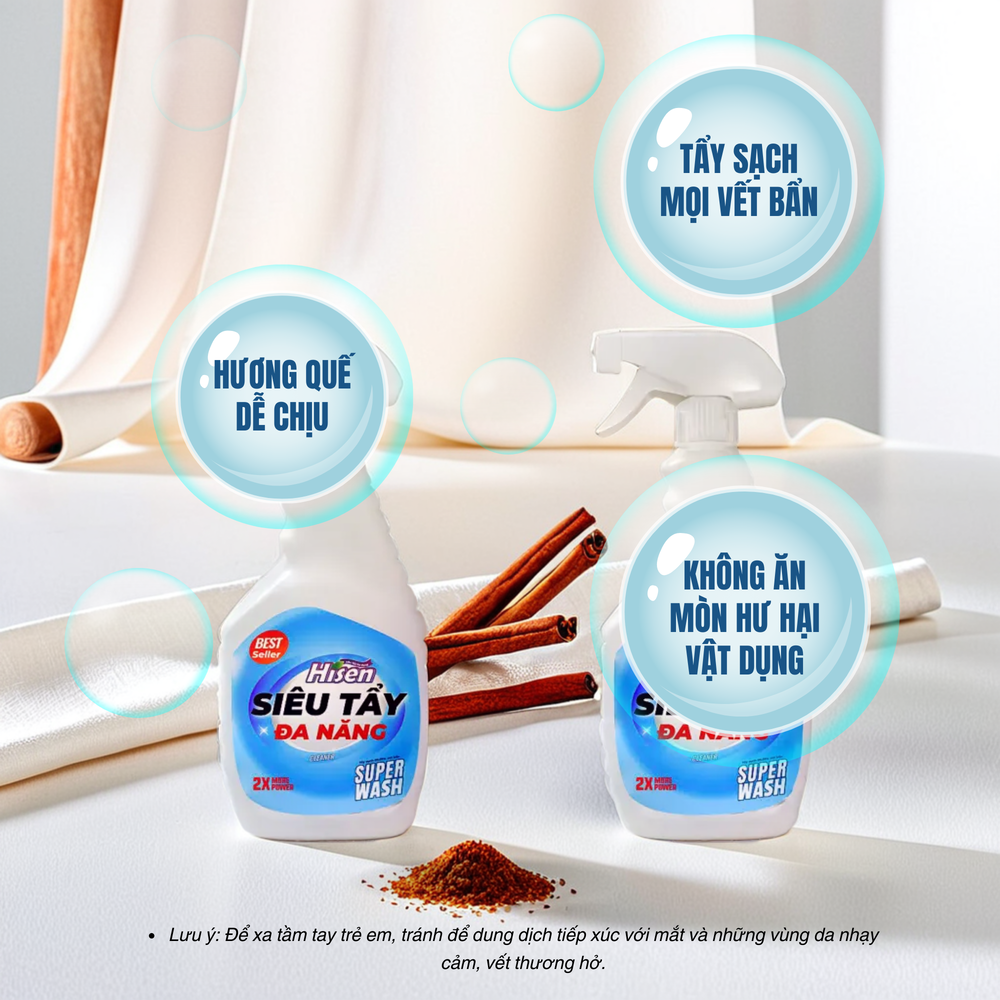 [SUPERWASH] Siêu tẩy đa năng Hương Quế dễ chịu – 2 chế độ xịt – 500ml ...